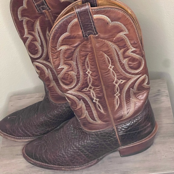 Nocona | Shoes | Vintage Nocona Boots Mens 9 B Ostrich Brown Round Toe ...